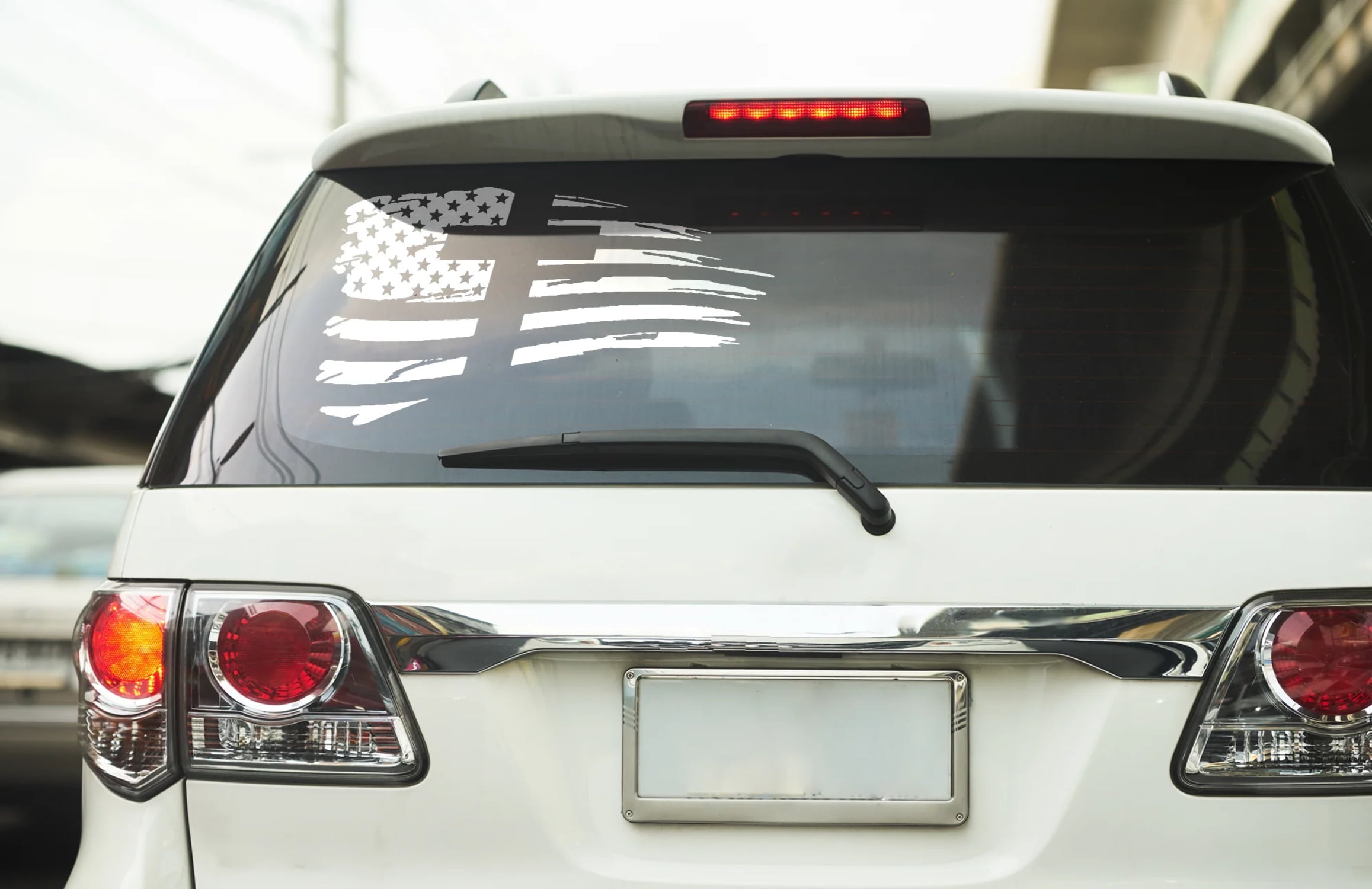 US Flag with cross- Vinyl decal car truck van SUV window decal sticker ...