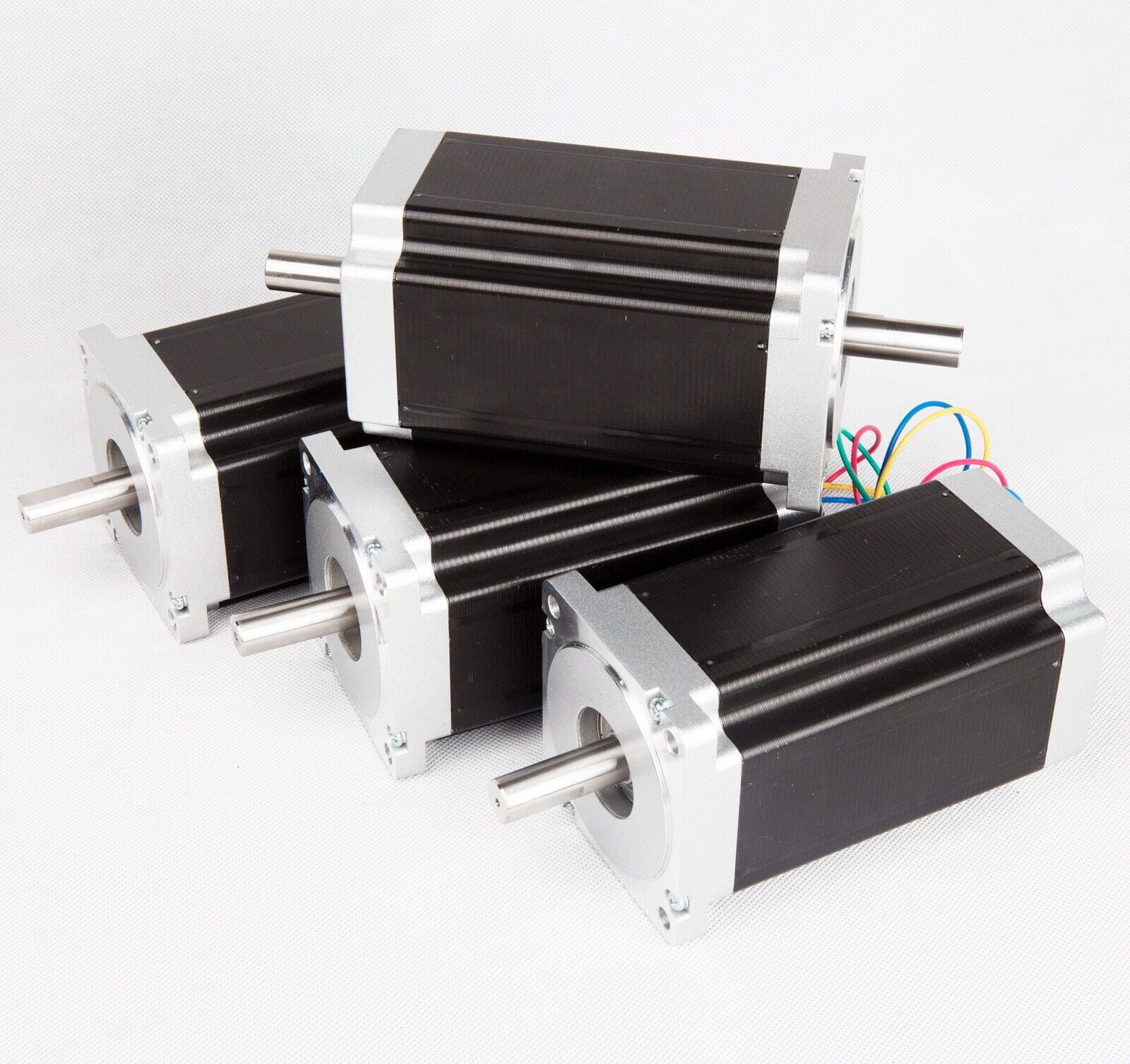 US Free Ship 4PC Nema 34 Stepper Motor 1600oz.in 3.5A Dual Shaft CNC ...