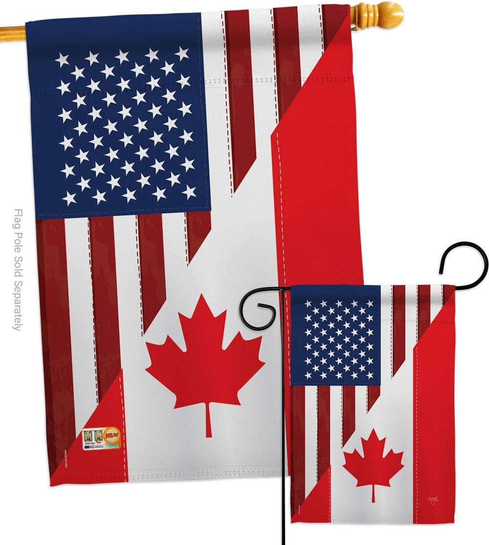 US Friendship Canada Garden House Flags Set Regional USA American ...