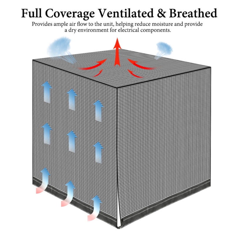 US Full Mesh Air Conditioner Cover - All Season Central AC Defender for ...