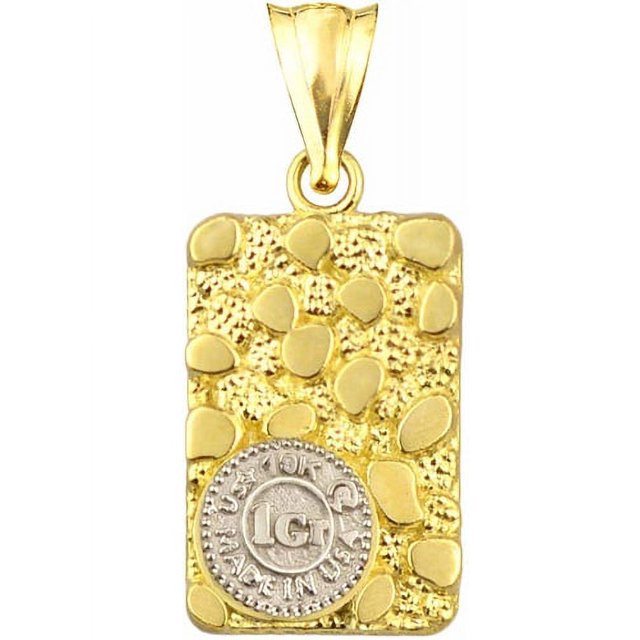 US GOLD 10kt Gold Nugget Charm Pendant - Walmart.com