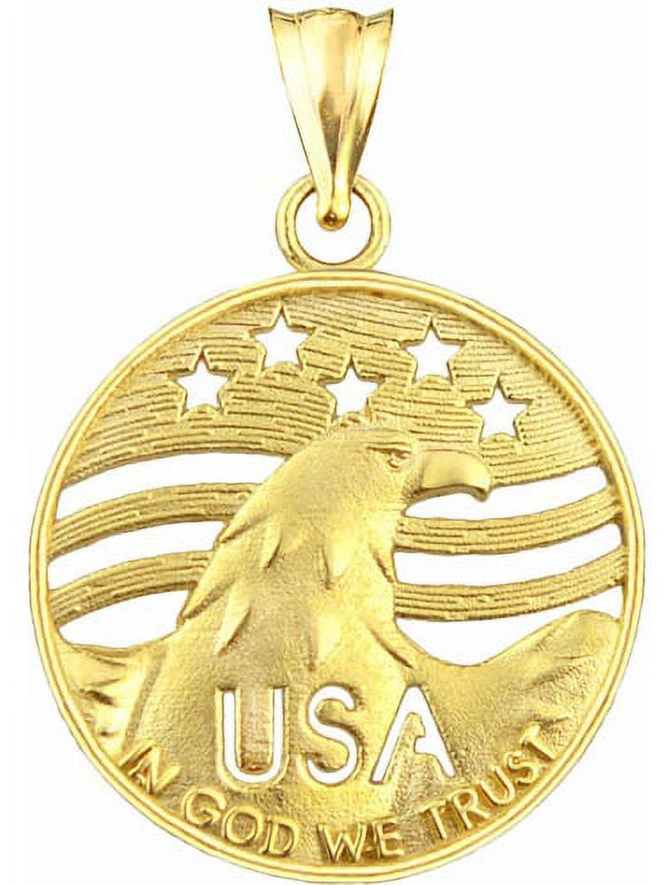 US GOLD 10kt Gold USA With Eagle Charm Pendant - Walmart.com