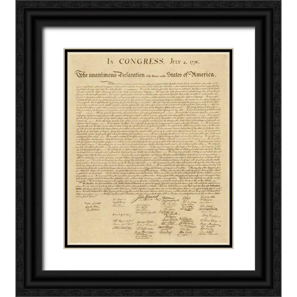 US Government 20x23 Black Ornate Wood Framed with Double Matting Museum ...