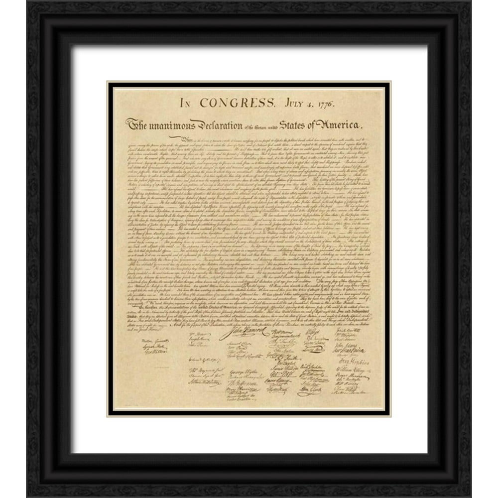 US Government 26x30 Black Ornate Wood Framed with Double Matting Museum ...