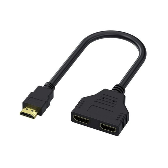 US-HDMI Splitter Adapter Cable 1 Input 2 Output for Office monitor pc ...