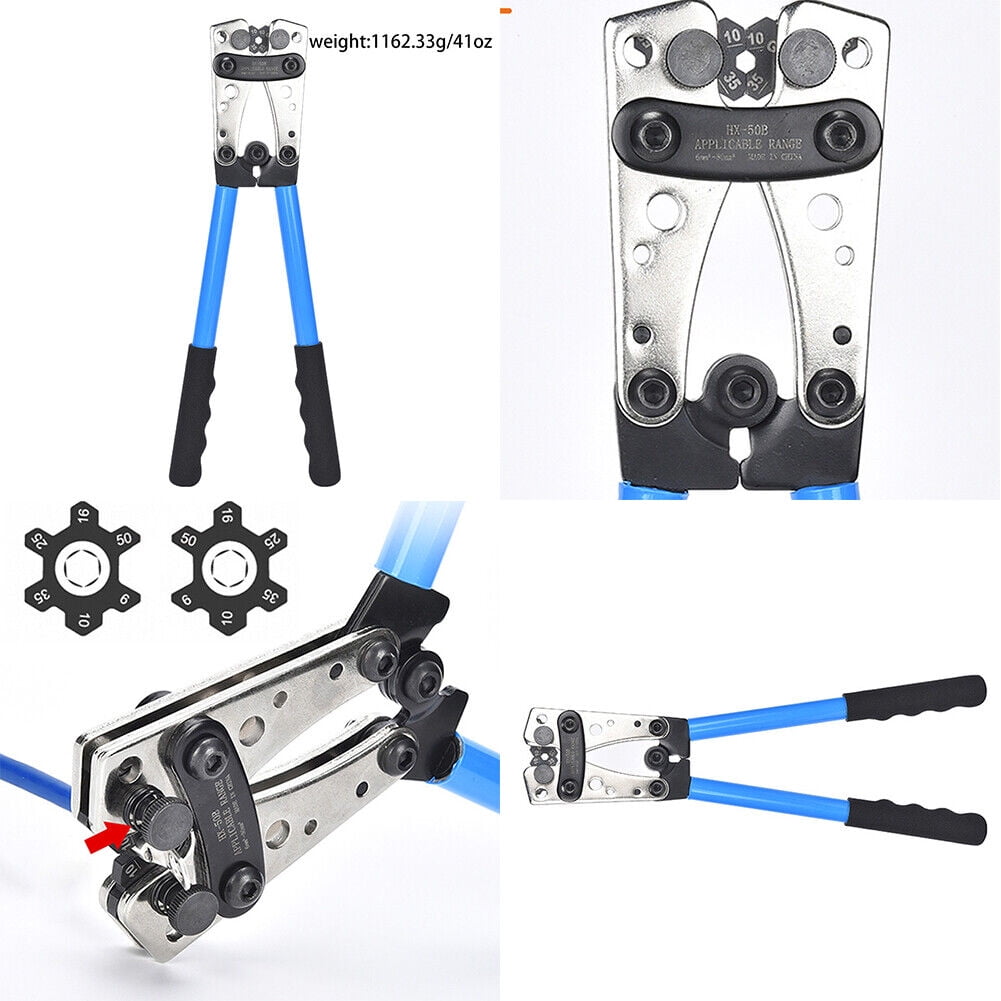 US HX-50B Wire Terminal Crimping Tool Cable Lug Crimper Electrician ...