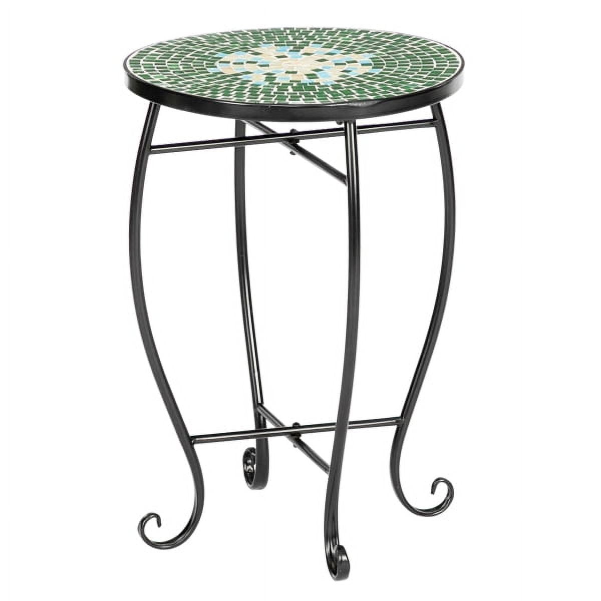 [US IN STOCK] Mosaic Round Terrace Bistro Table With Coloured Glass ...