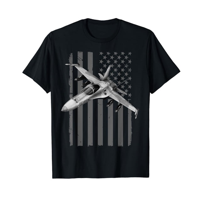US Jet Fighter Jet Plane Pilot American Flag Graphic T-Shirt - Walmart.com