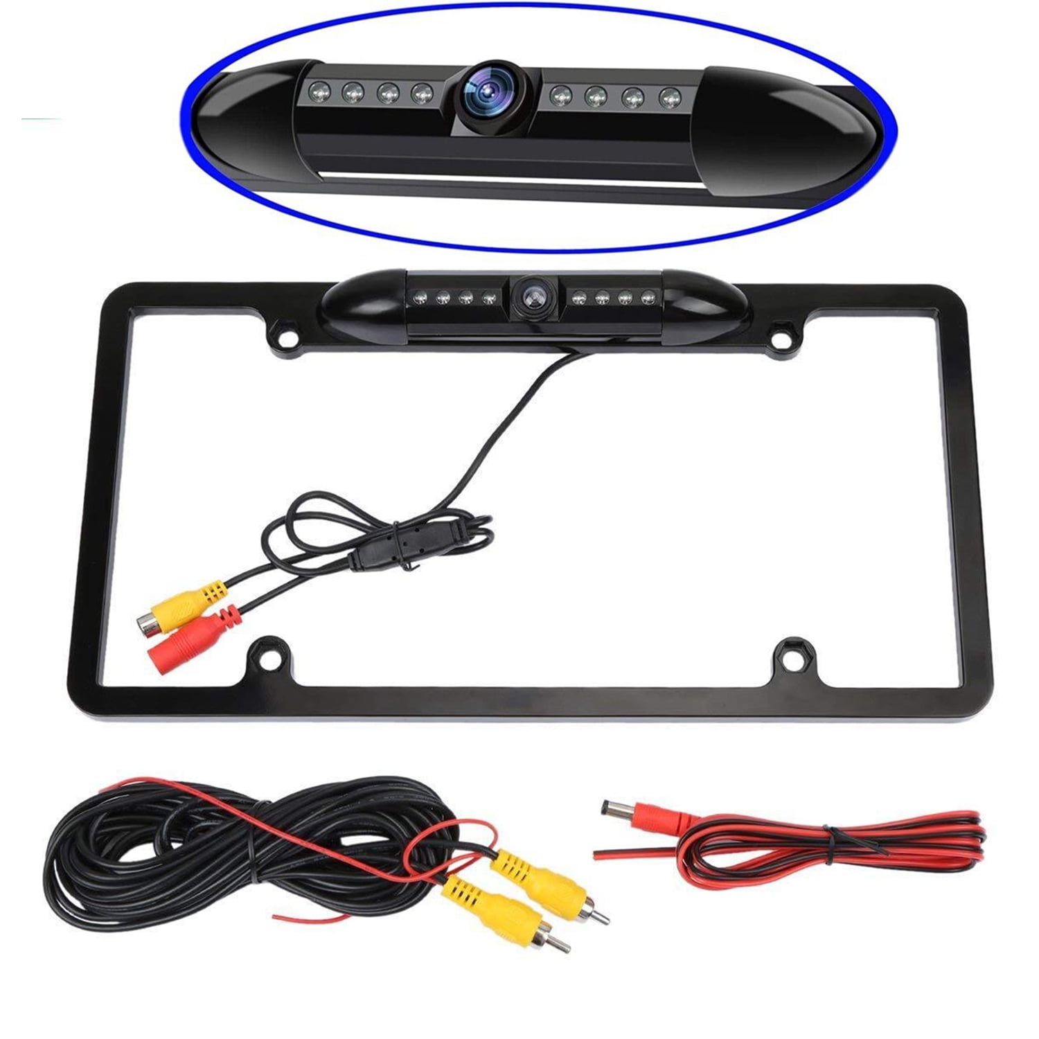 US License Plate Metal Frame Rear View Backup Camera CMOS HD LED Night ...