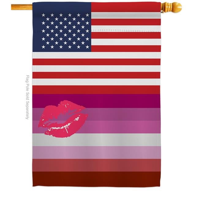 US Lipstick lesbian Support Pride 28 x 40 in. Double-Sided Decorative ...