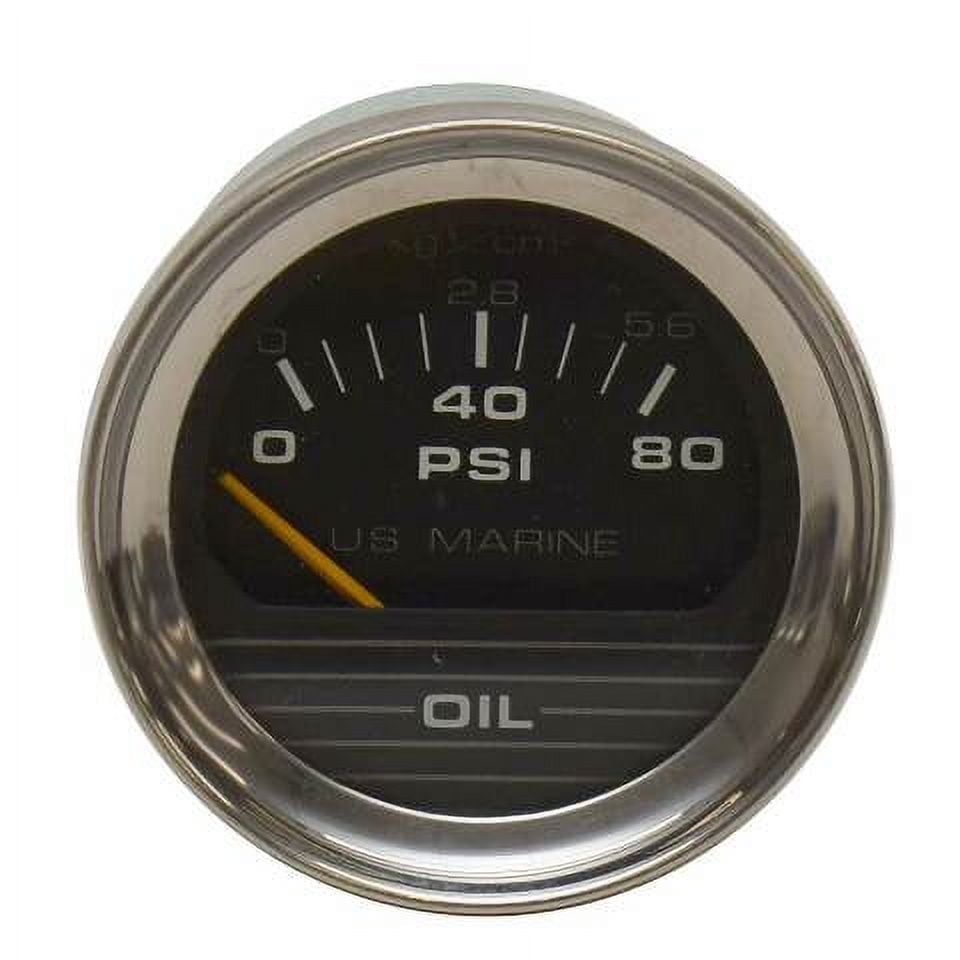 US Marine Boat Oil Pressure Gauge | 2 Inch Silver Black - Walmart.com