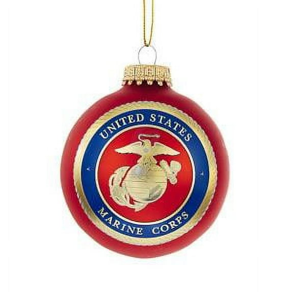 US Marine Corps Military Logo Glass Ball Christmas Tree Ornament MC4151 ...
