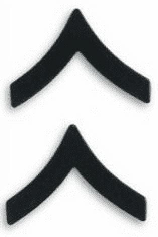 US Marine Corps Private First Class Chevron Black Metal Rank Insignia ...