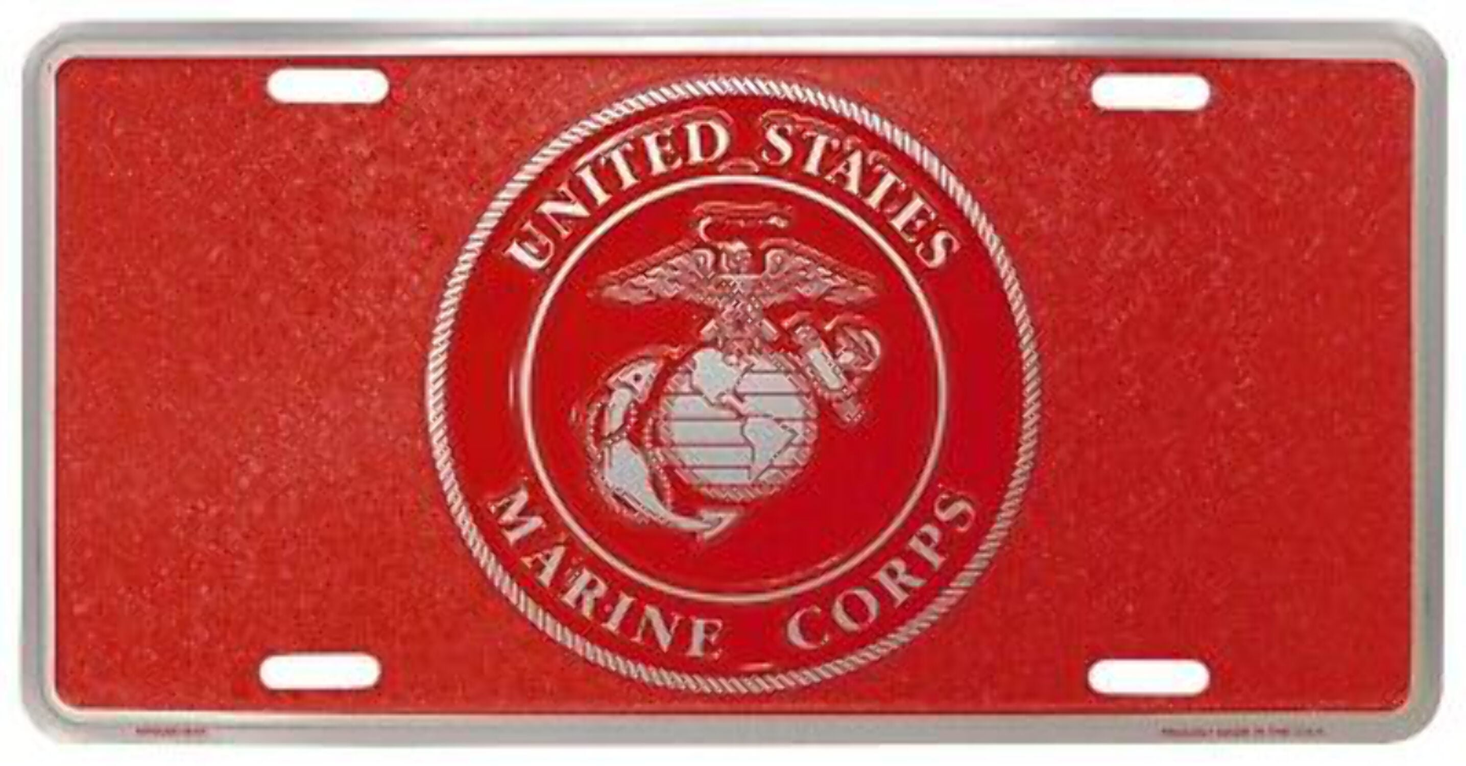 US Marine Corps Red Textured 6"x12" Aluminum License Plate - Officially ...