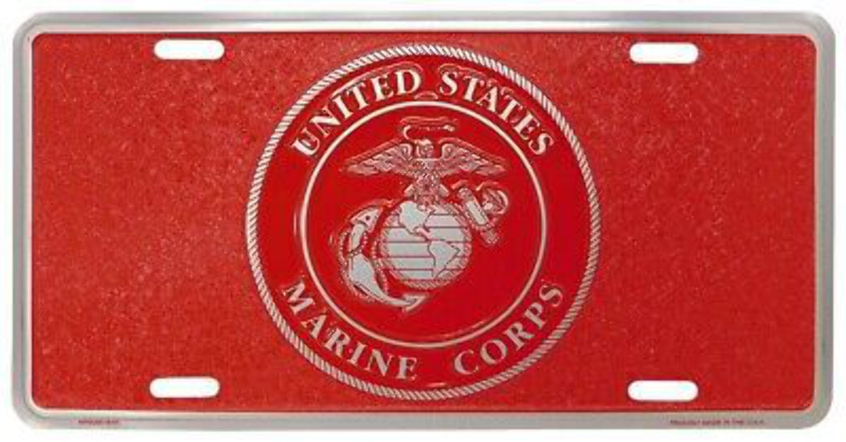 US Marine Corps Red Textured 6"x12" Aluminum License Plate - Officially ...