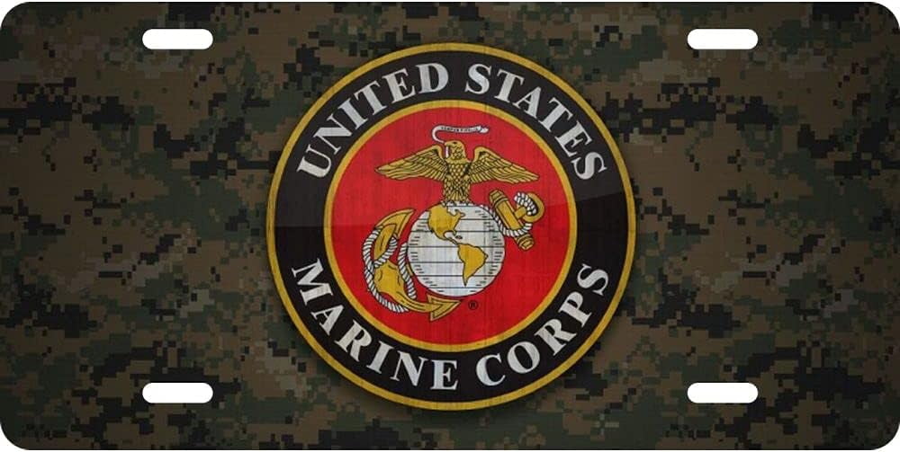 US Marine Corps USMC Crest Camoflauge License Plate - Walmart.com