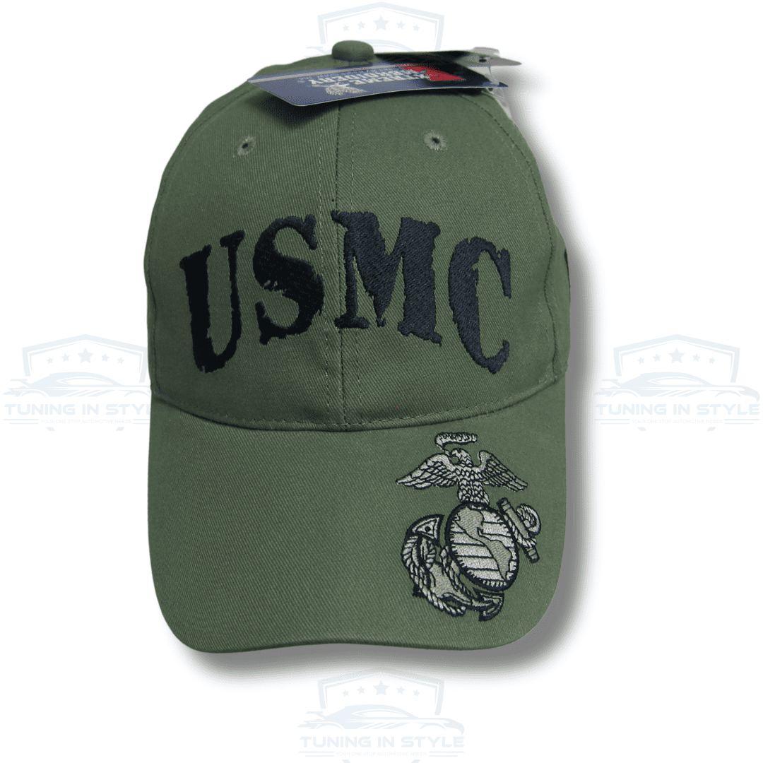 US Marine Corps USMC Embroidered Emblem Green Baseball Cap Hat Official ...
