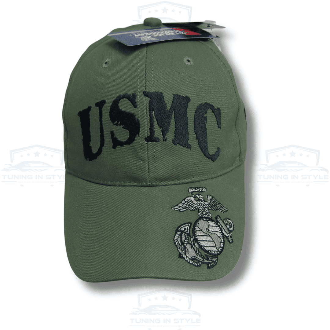 US Marine Corps USMC Embroidered Emblem Green Baseball Cap Hat Official ...