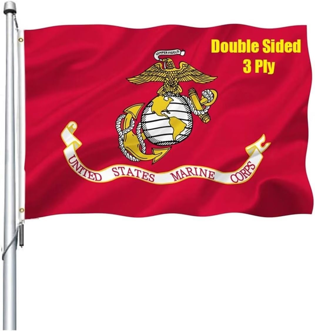US Marine Corps USMC Flag 3x5 Outdoor Double Sided - Heavy Duty ...