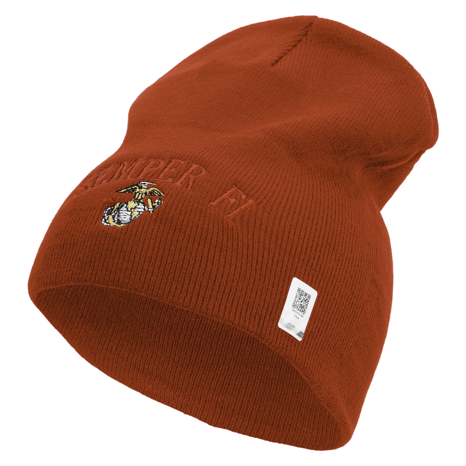 US Marine Semper Fidelis Symbol Embroidered 8 Inch Short Beanie Made in ...