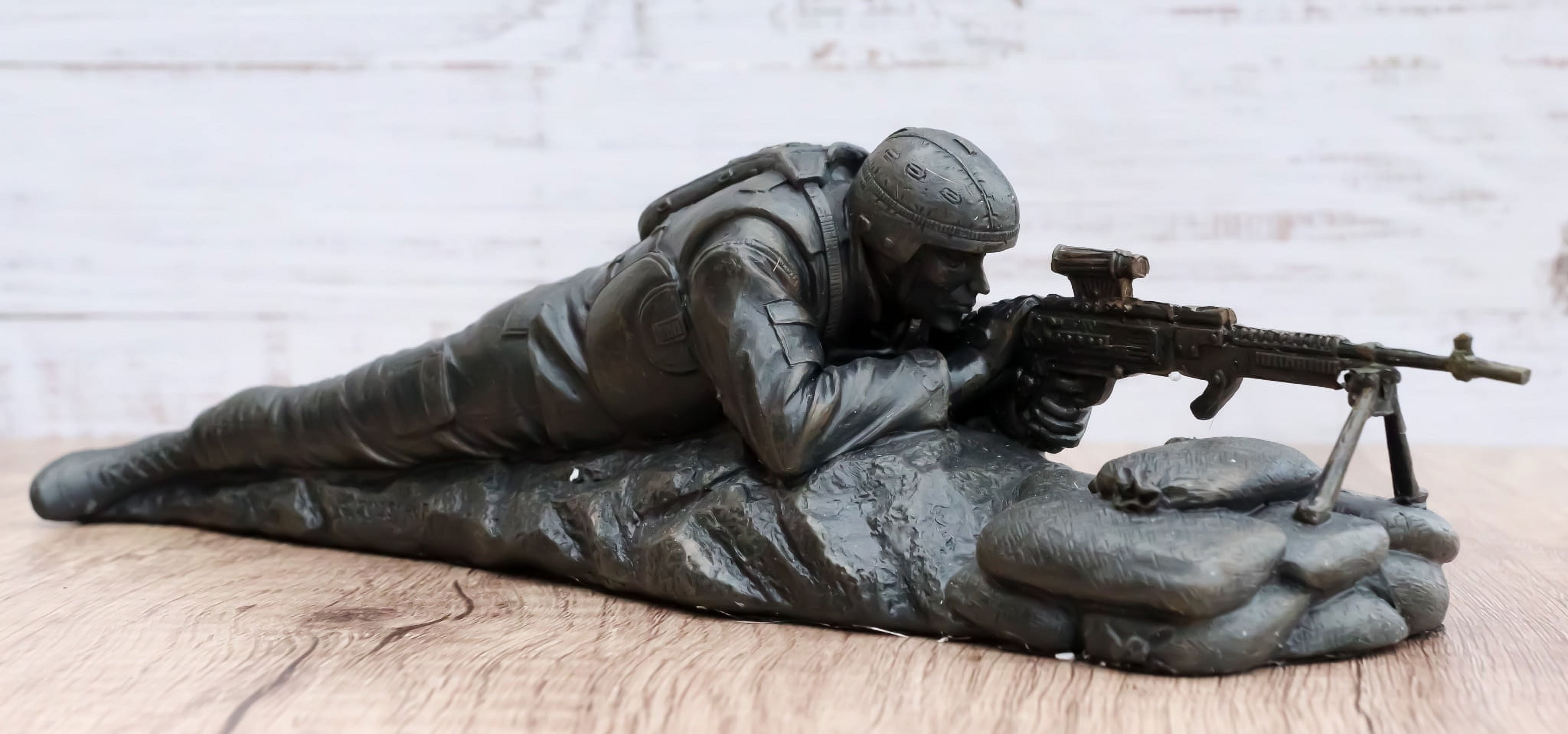 US Marine Soldier Machine Gunner Devil Dog Warrior On Bipod Stand ...