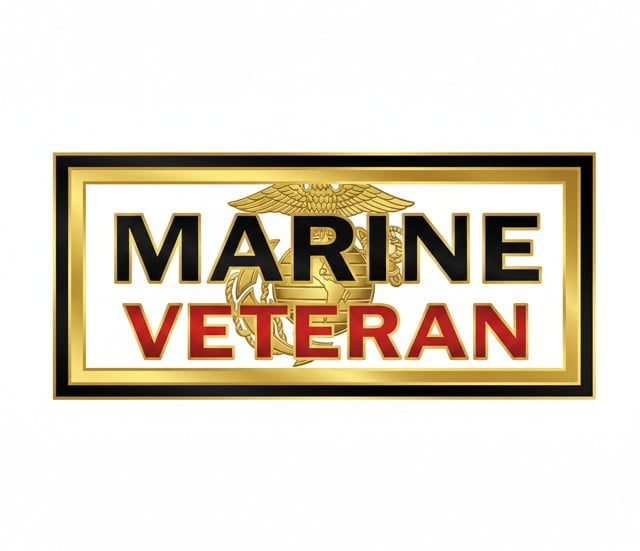 US Marine Veteran Car Decal - Gold EGA Emblem Military Bumper Sticker ...