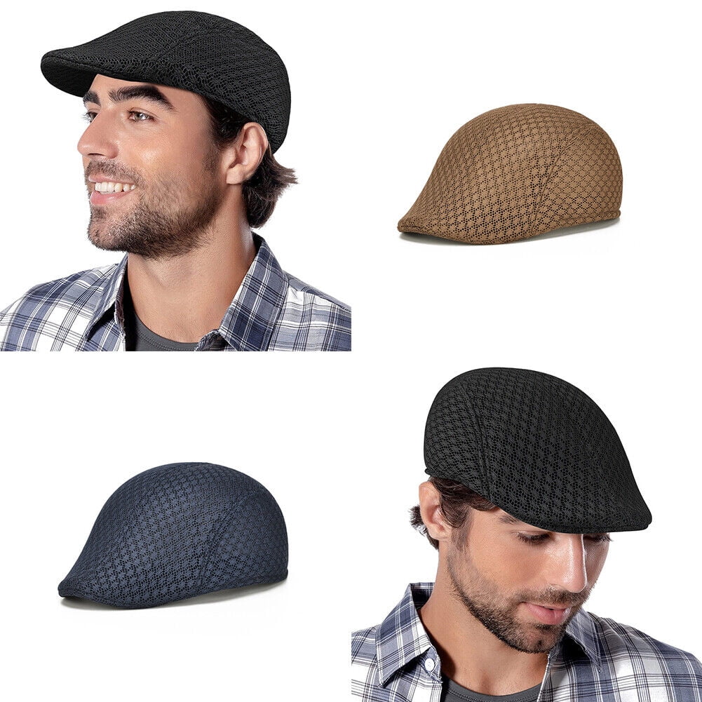 US Men's Breathable Mesh Ivy Hat Gatsby Cap Summer Newsboy Beret Ascot ...