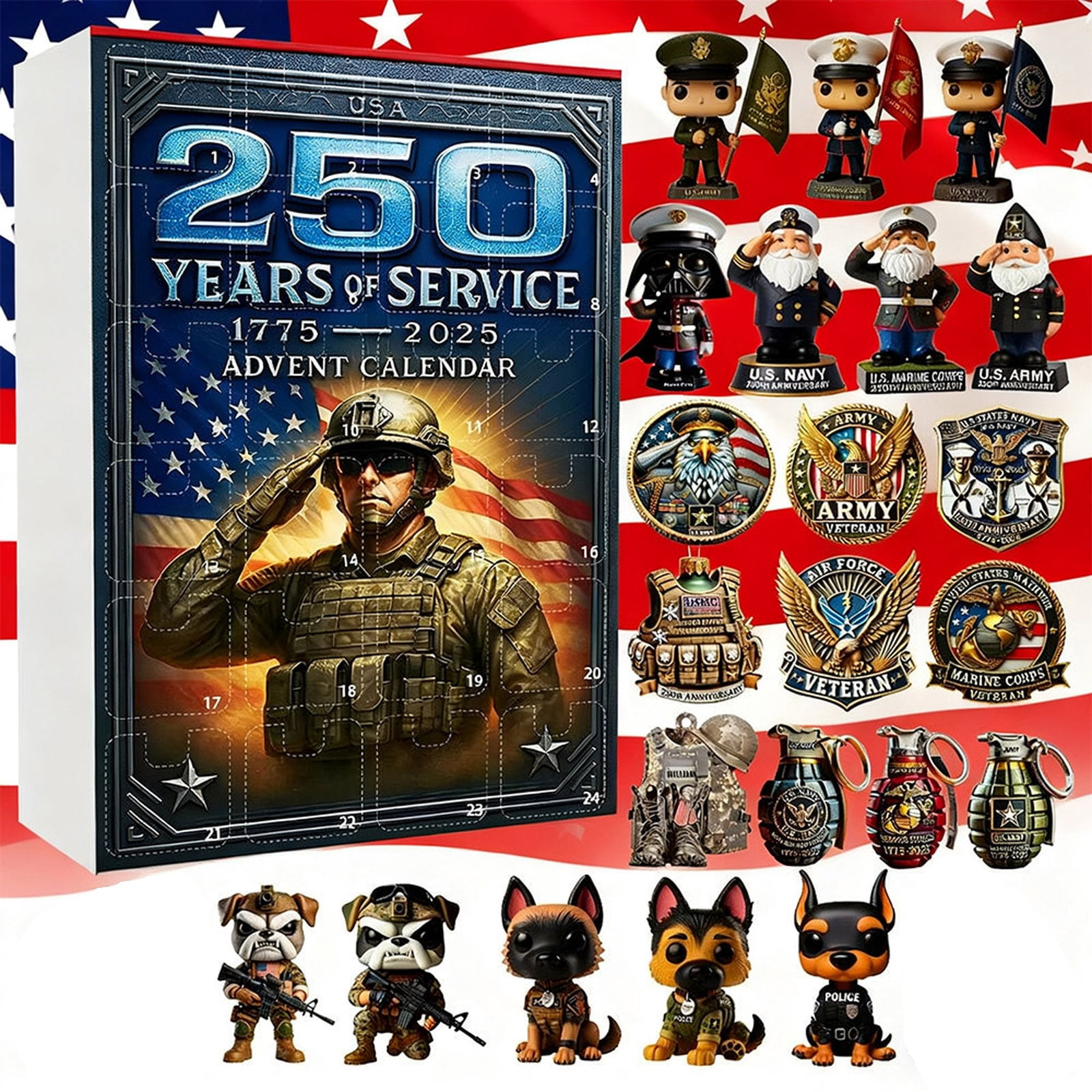 US Military 250 Years of Service Advent Calendar 2025, 24 Days ...