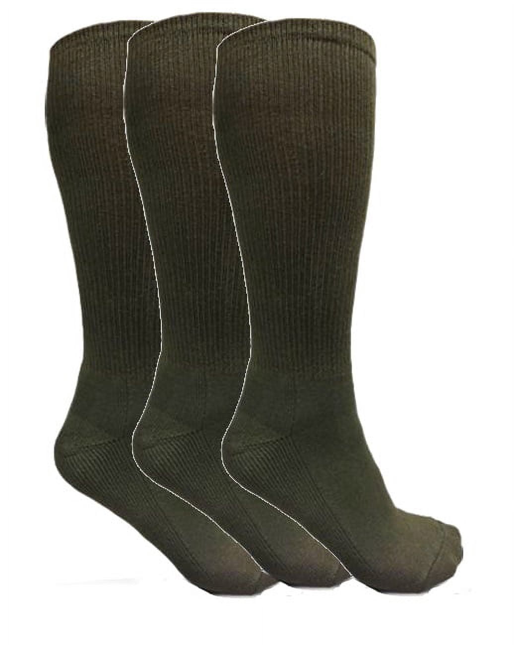 US Military Men's Anti Microbial Boot Socks Calf Length USA Made, Black ...