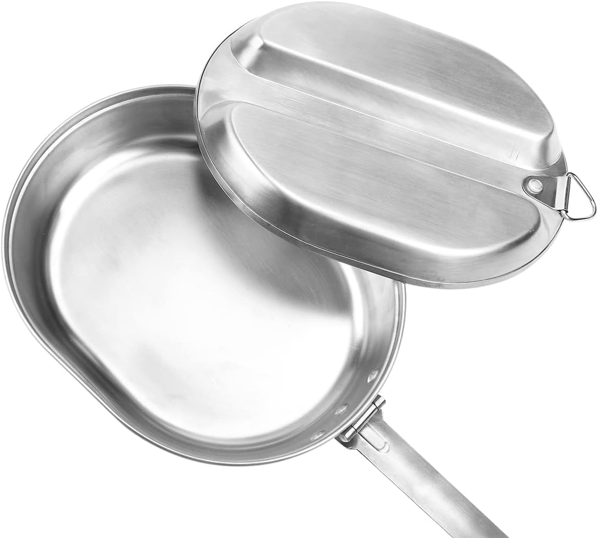 US Military Mess Kit,Stainless Steel Camping Lunch Box with Handle,Tray ...