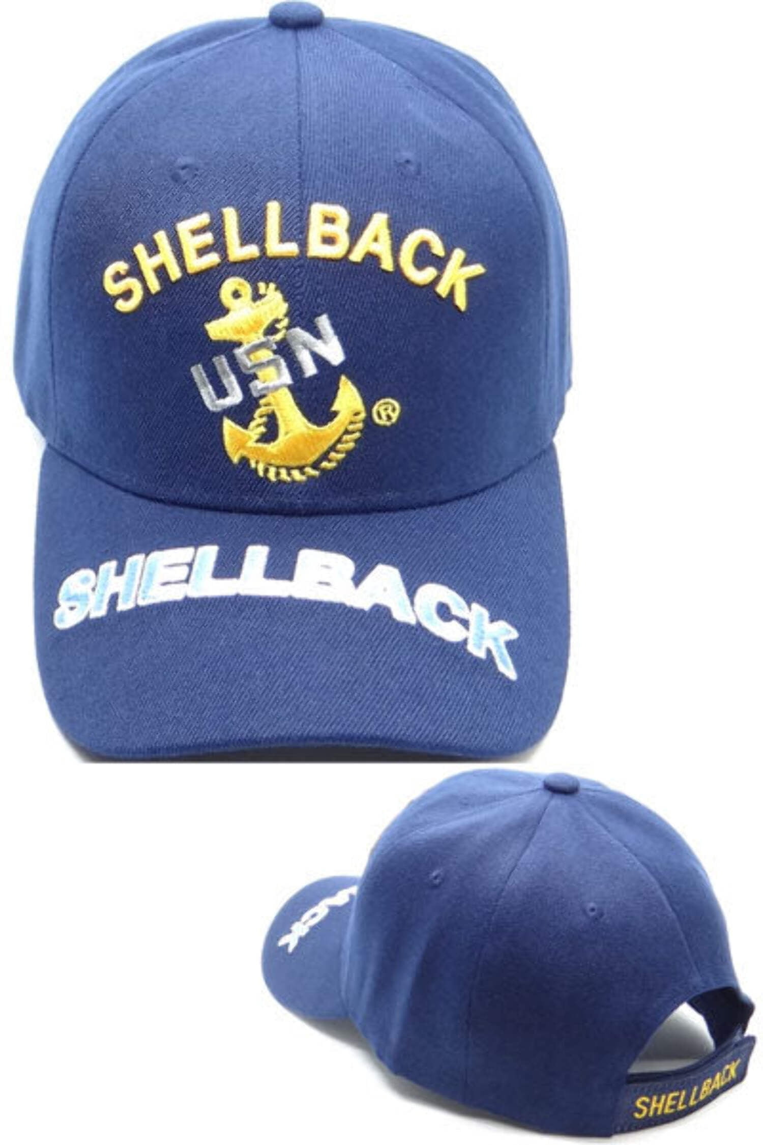 US Military Navy Shellback Blue Adjustable Baseball Hat Cap - Walmart.com