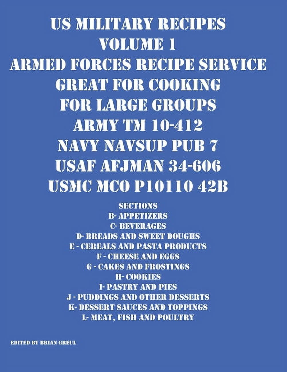 US Military Recipes Volume 1 Armed Forces Recipe Service Great for ...