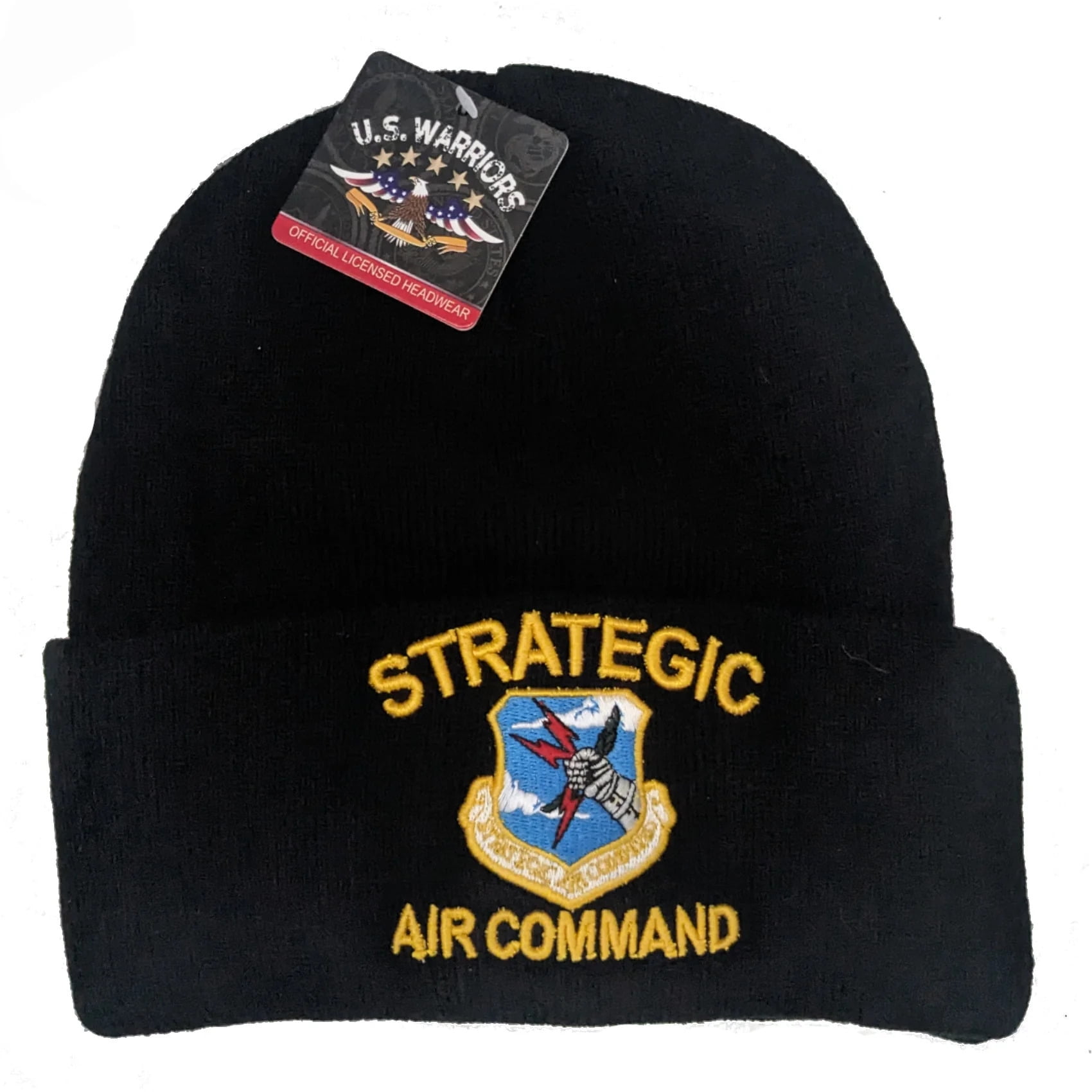 US Military Strategic Air Command Black Skull Beanie Hat Cap - Walmart.com