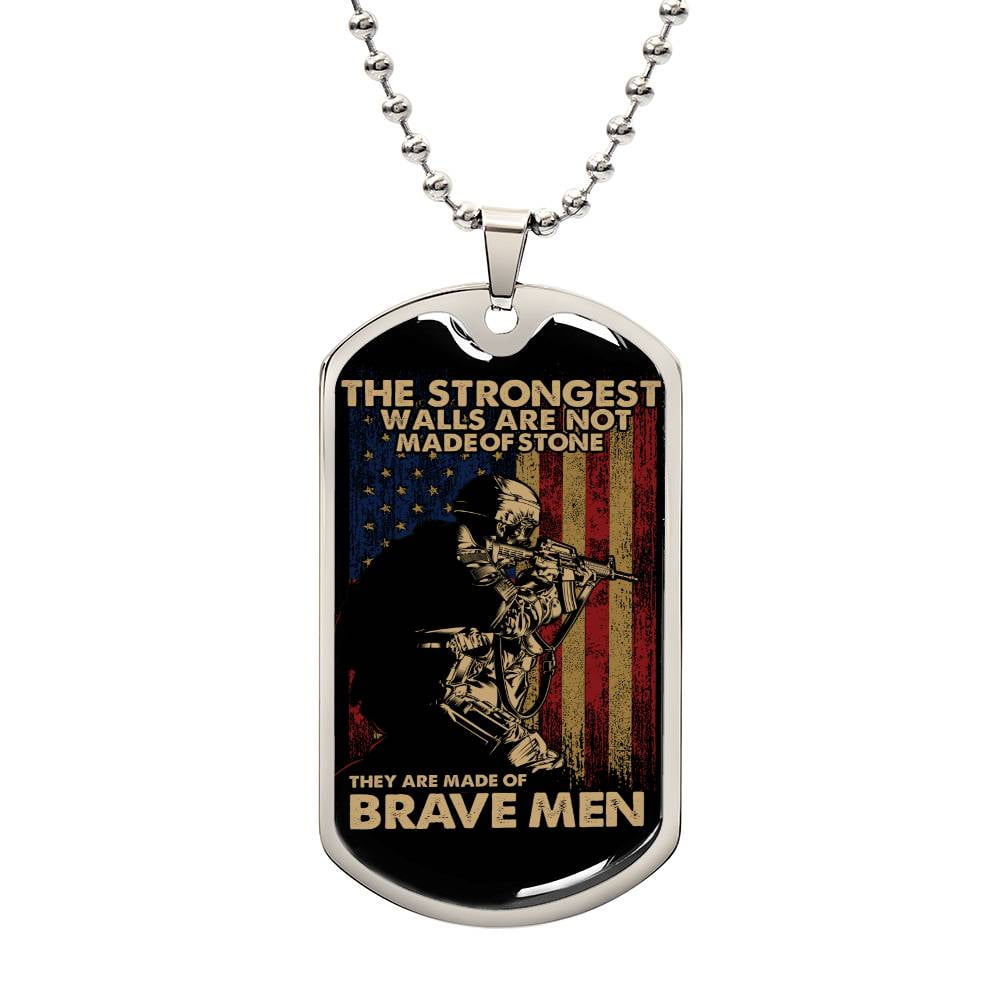 US Military - Veterans Graphic Dog Tag Necklace -The Strongest Walls ...