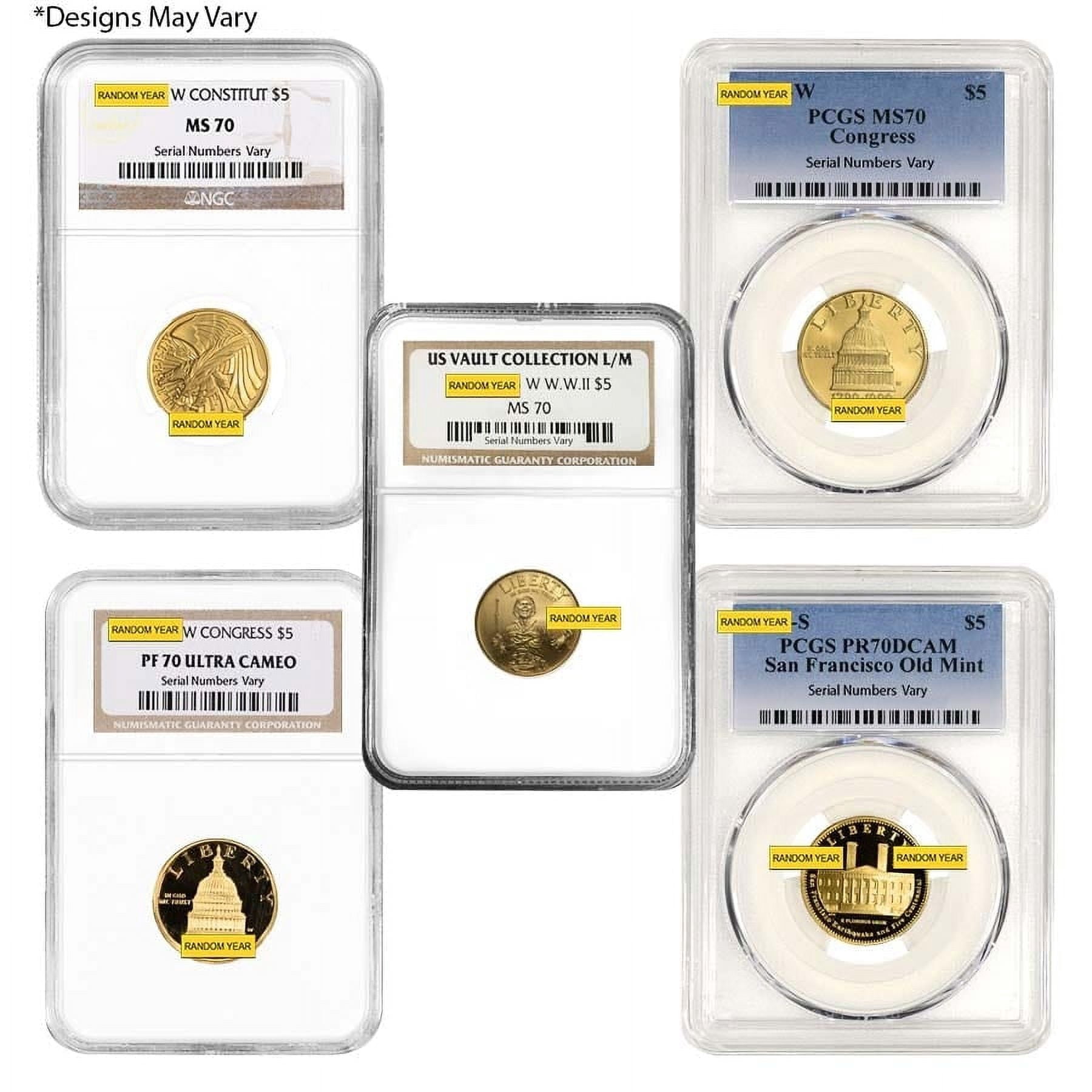 US Mint Gold $5 Commemorative Coin NGC/PCGS MS/PF 70 Random Year ...