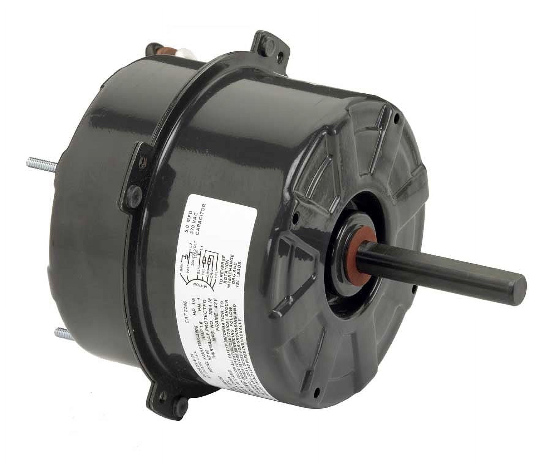 US Motors 1527P 5" Copeland Condenser Fan Motor (208-230V, 1/6 HP, 1550 ...