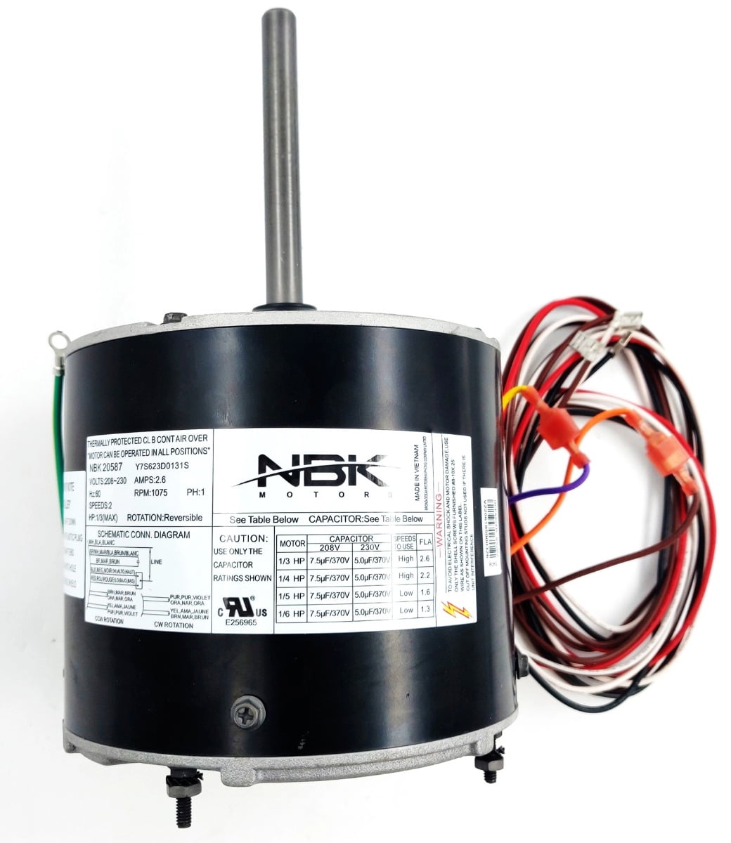 US Motors 5462H RESCUE MOJAVE 5.6" Condenser Motor, 208-230V, 1/3-1/6 ...