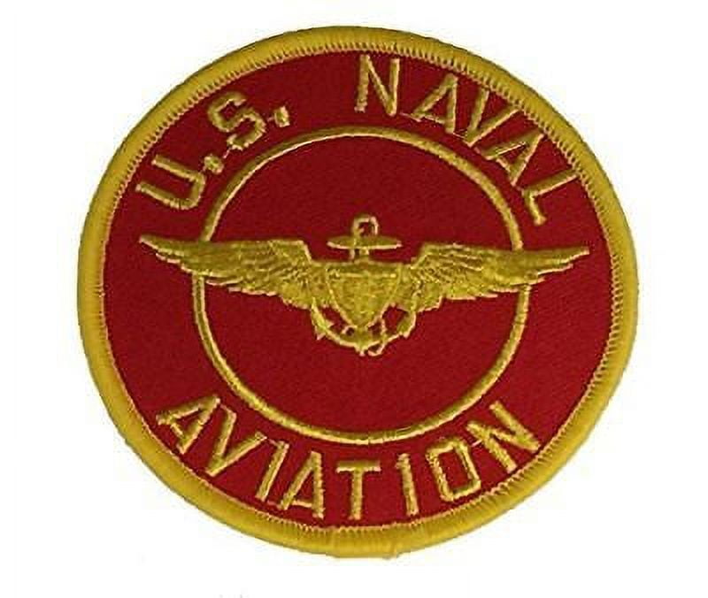 US NAVAL AVIATION W/ WINGS BADGE PATCH PILOT NAVIGATOR SCARLET GOLD ...