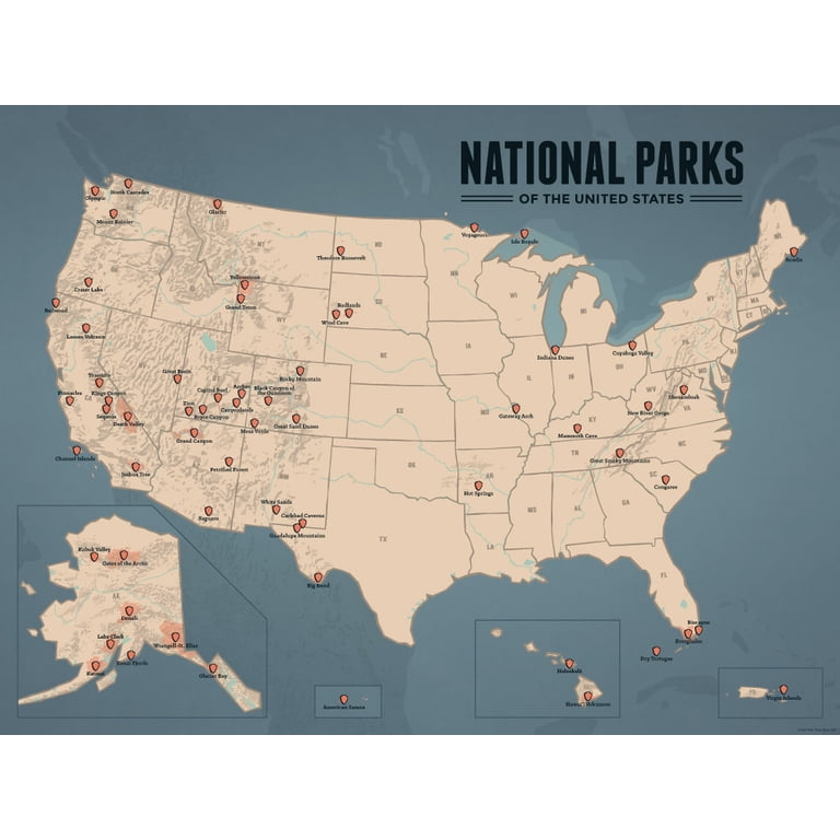 Us Map Showing National Parks