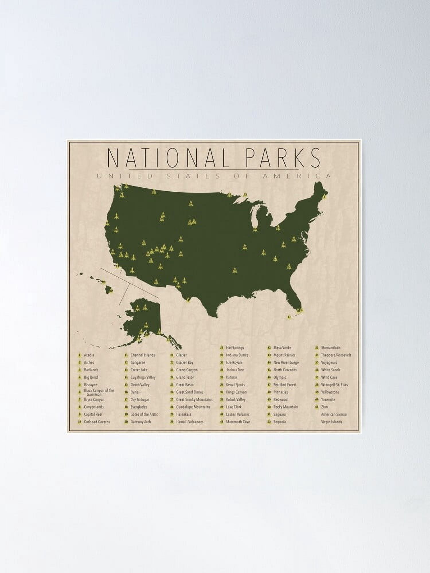 US National Parks Poster - Walmart.com