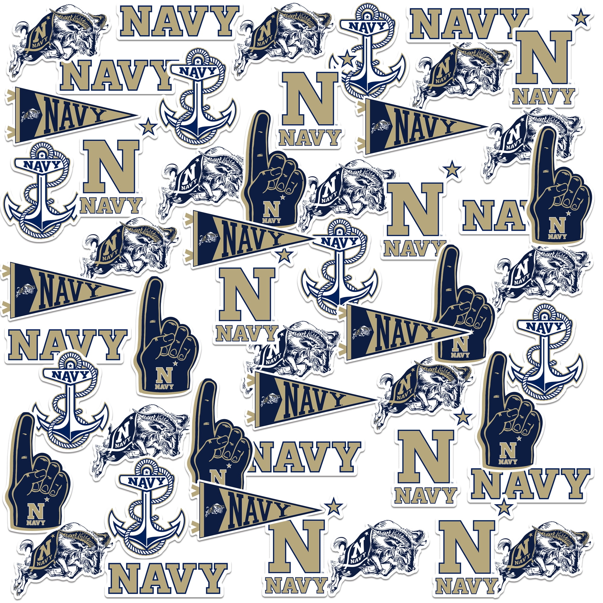 US Naval Academy 50ct Vinyl Large Deluxe Stickers Variety Pack - Laptop ...