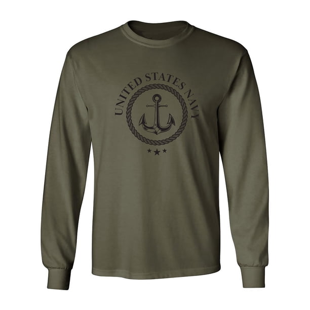 US Navy Anchor Crest Adult Long Sleeve T-shirt - Walmart Business Supplies
