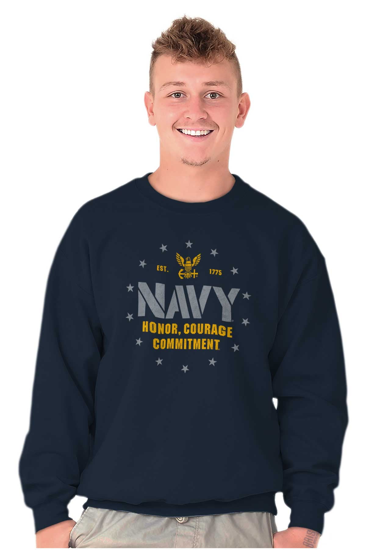 US Navy Anchor Logo Honor Courage Unisex Plus Size Sweatshirt Brisco ...