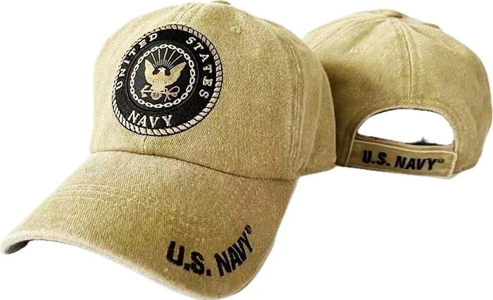 US Navy BIEGE SUBDUED KHAKI Emblem Military HAT CAP LICENSED - Walmart.com
