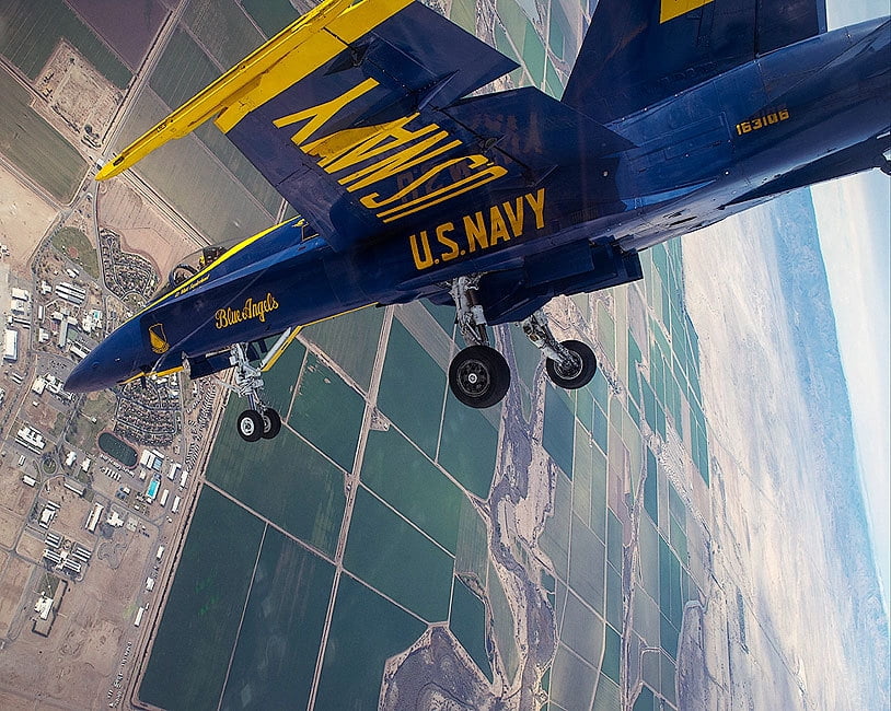 US Navy Blue Angels Practice Over El Centro - 24x36 Inch Laminated ...