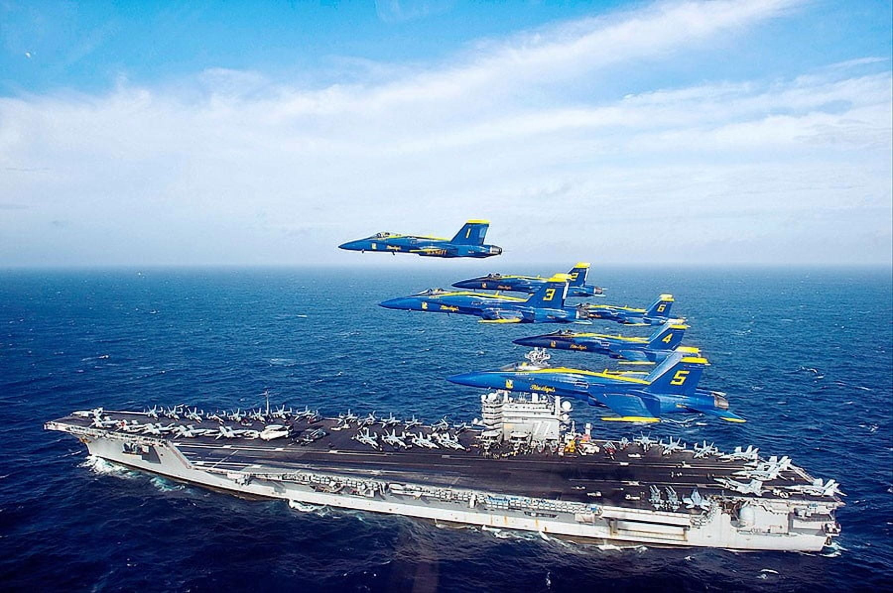 US Navy Blue Angels and USS George H.W. Bush CVN 77 - 20x30 Inch Glossy ...