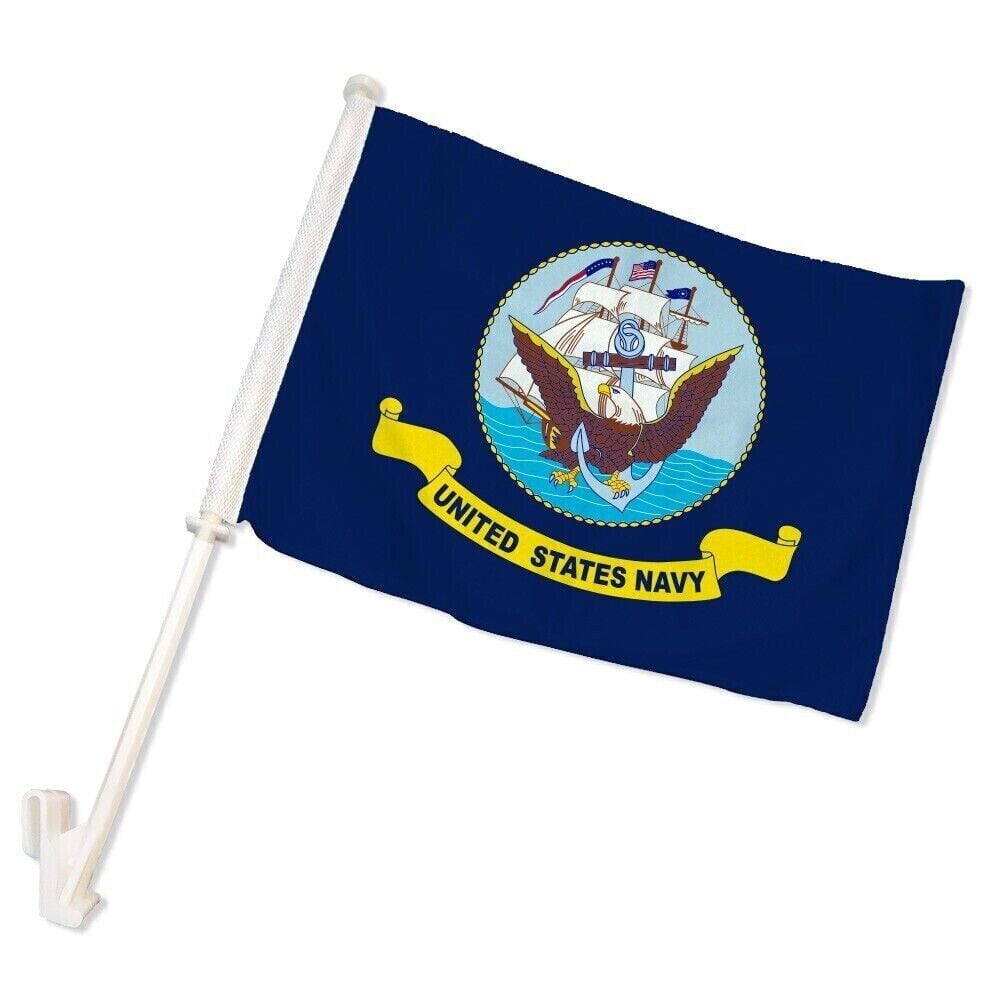 US Navy Double Sided Car Flag US Navy Car Window Flag - Walmart.com
