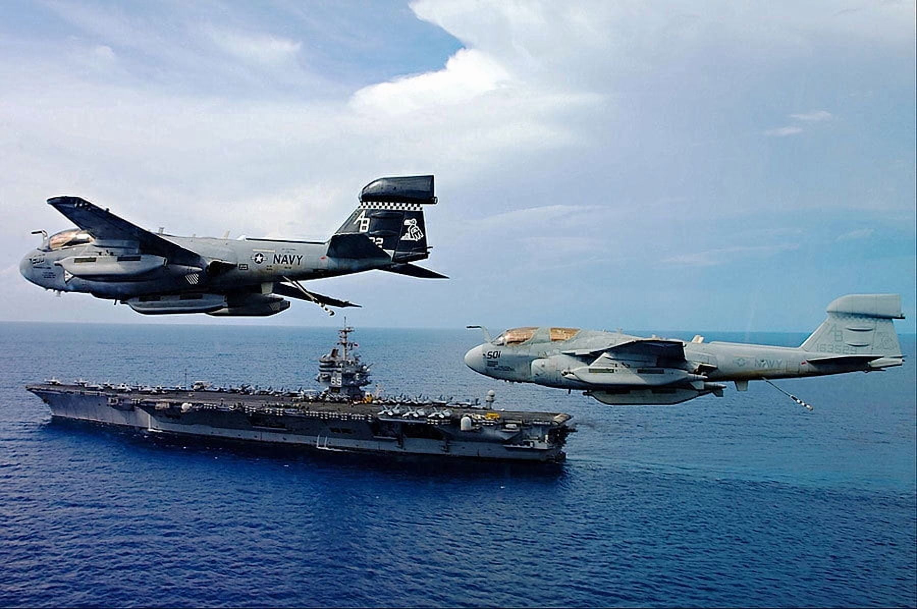 US Navy EA-6B Prowlers Over USS Enterprise Style - A - 20x30 Inch ...
