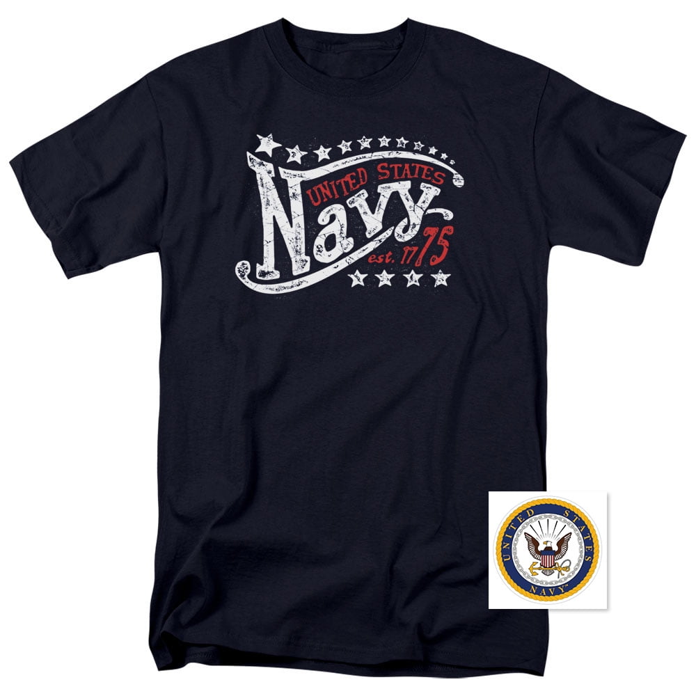 US Navy Established in 1775 Retro T Shirt & Exclusive Sticker - Walmart.com