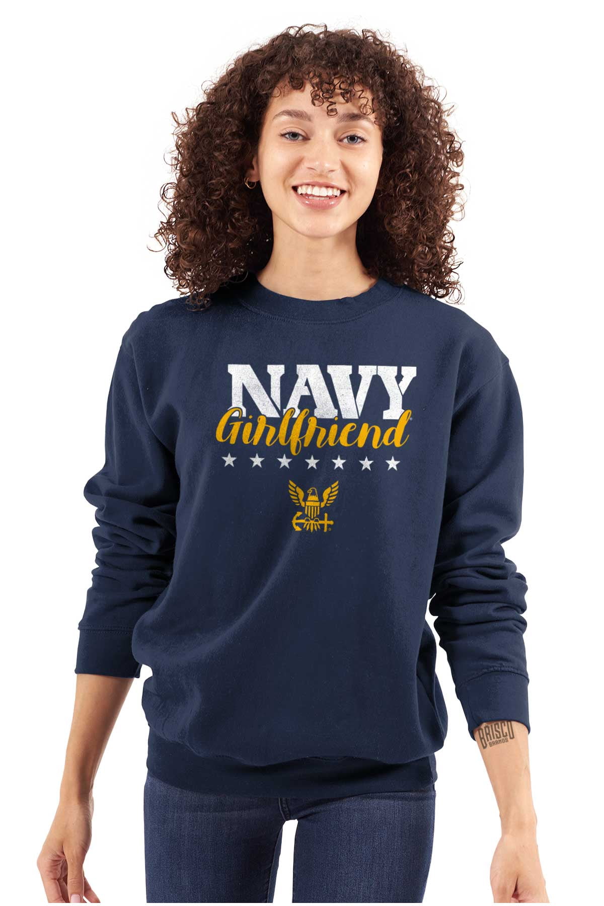 US Navy Girlfriend Anchor Logo Women Plus Size Sweatshirt Brisco Brands ...